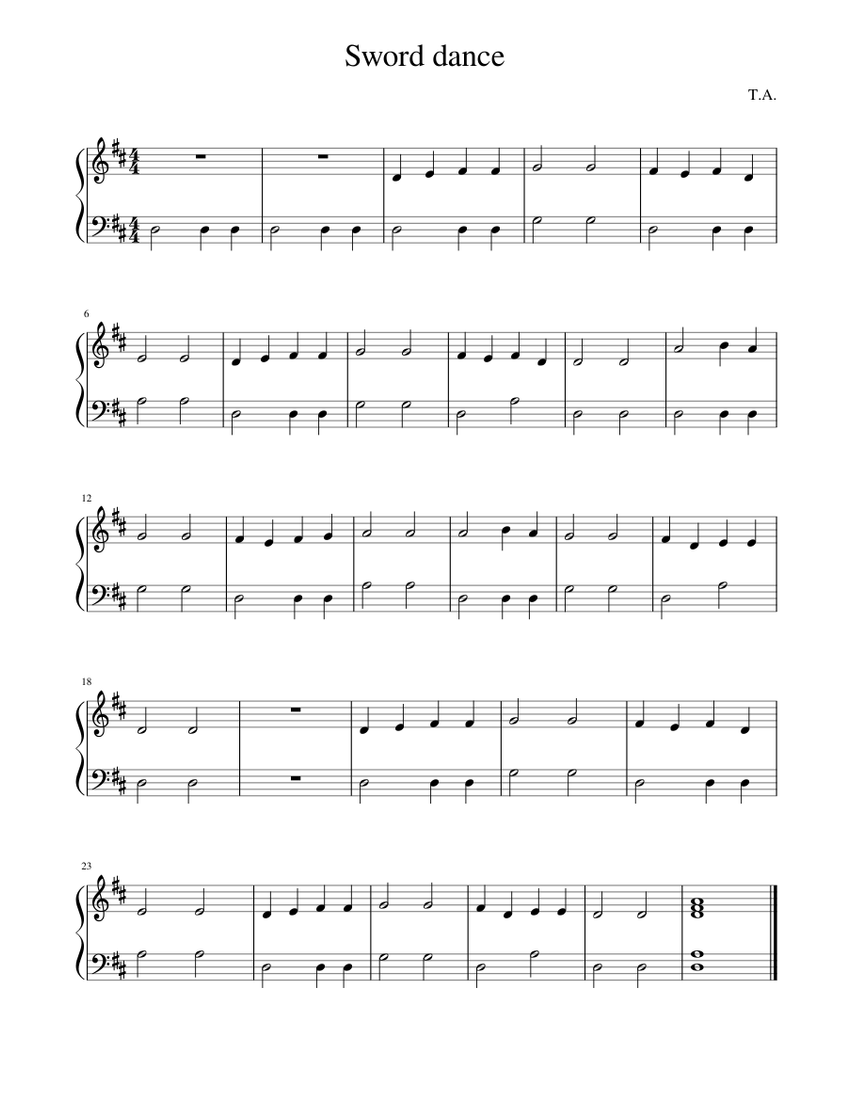 Sword dance Sheet music for Piano (Solo) | Musescore.com