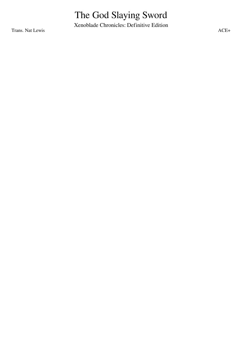 The God Slaying Sword – Xenoblade Chronicles: Definitive Edition Sheet ...