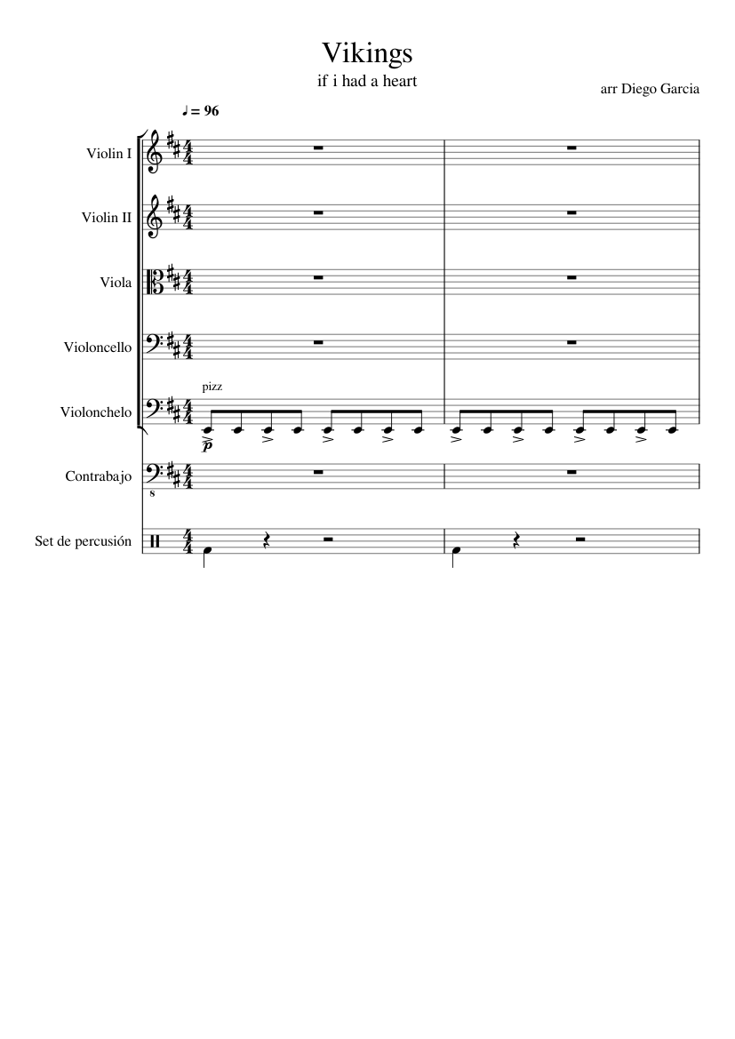 Vikings Sheet Music for Contrabass, Violin, Viola, Cello & more ...