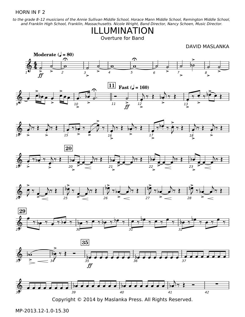 Illumination - David Maslanka Sheet Music for Trumpet other (Solo ...