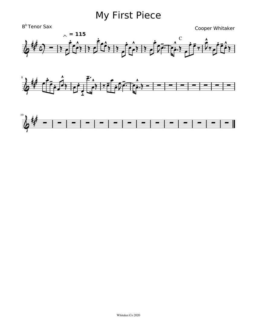 My First Piece Sheet music for Saxophone (Tenor) (Solo) | Musescore.com