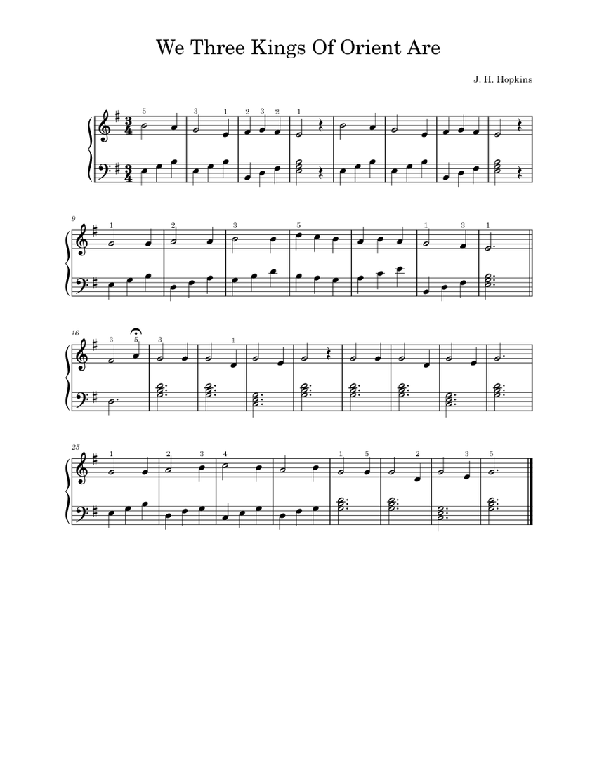 We Three Kings Of Orient Are Sheet music for Piano (Solo) Easy ...