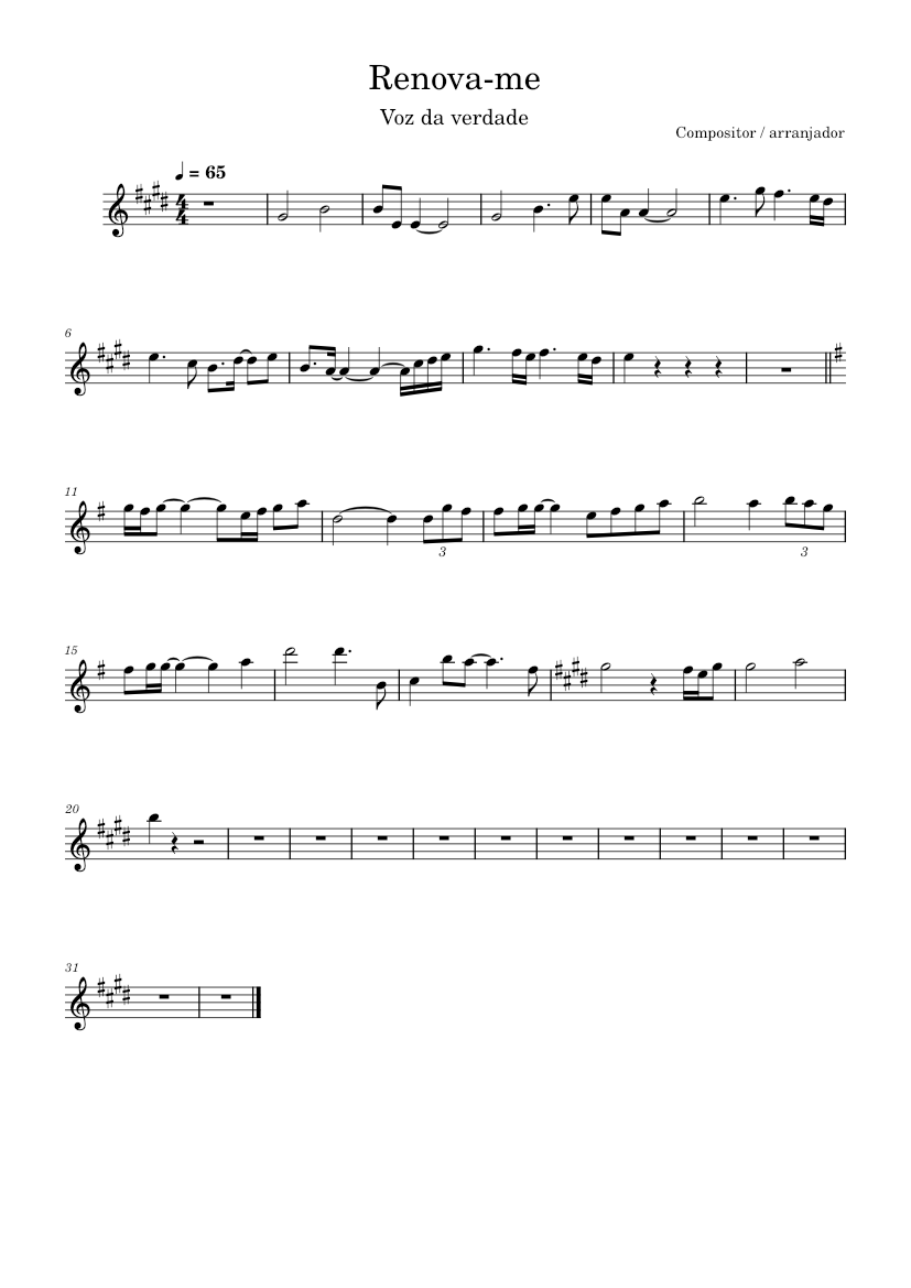 Renova-me Sheet music for Trumpet other (Solo) | Musescore.com
