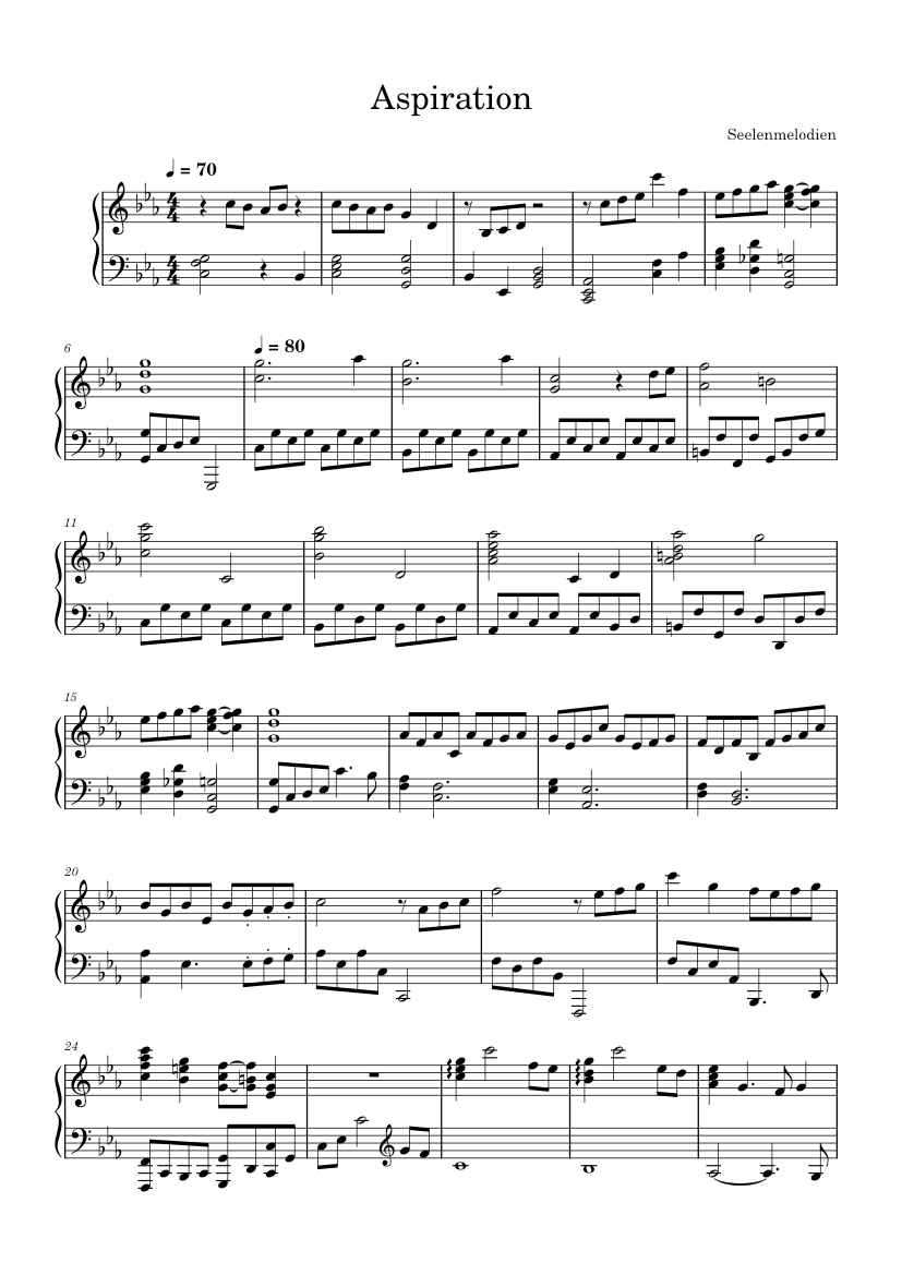 Aspiration Sheet music for Piano (Solo) | Musescore.com