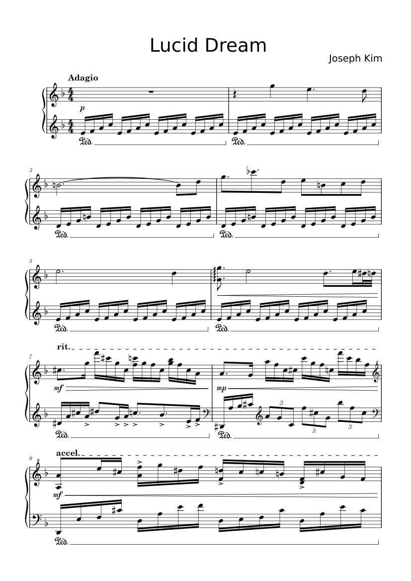 Lucid Dream Sheet Music for Piano (Solo) | MuseScore.com