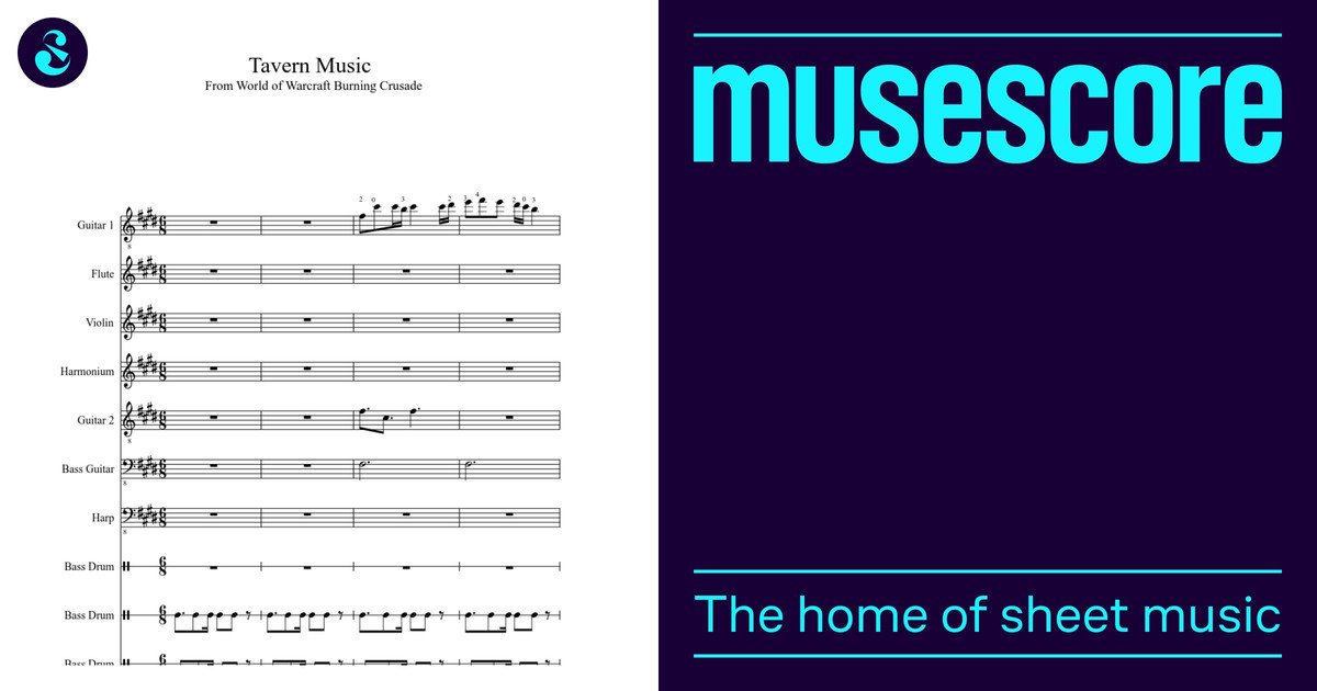World of Warcraft Tavern Music Sheet music for Flute, Timpani, Violin ...