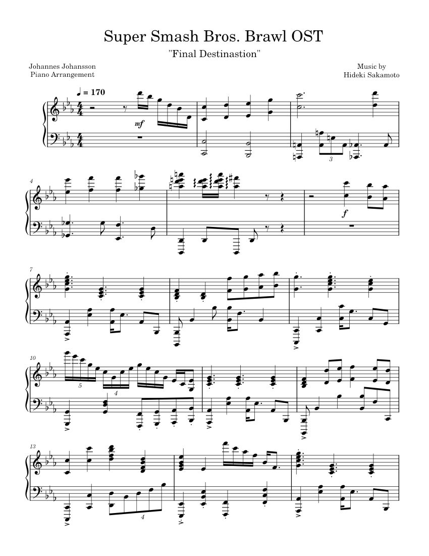 Super Smash Bros - Final Destination – Hideki Sakamoto Arranged by ...