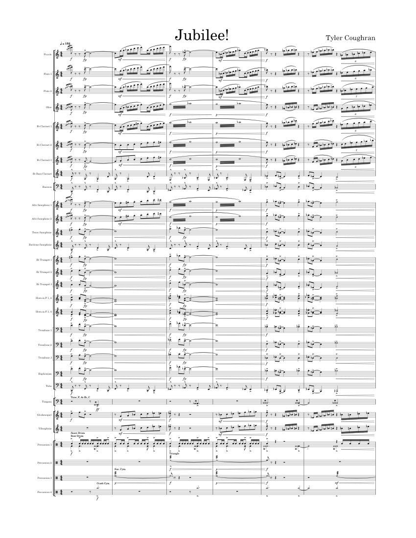 Concert Band- Jubilee! Sheet music for Trombone, Euphonium, Tuba, Flute ...