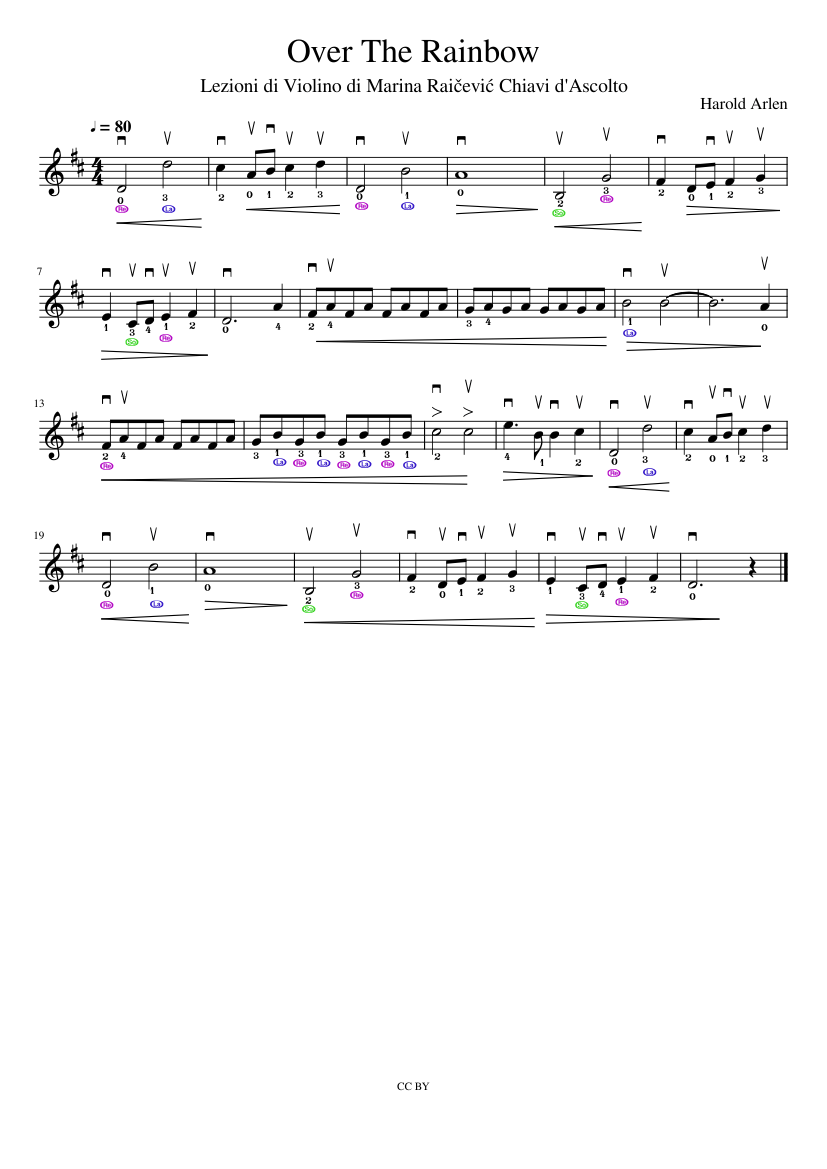 Over The Rainbow Sheet music for Violin (String Methods & Exercises ...