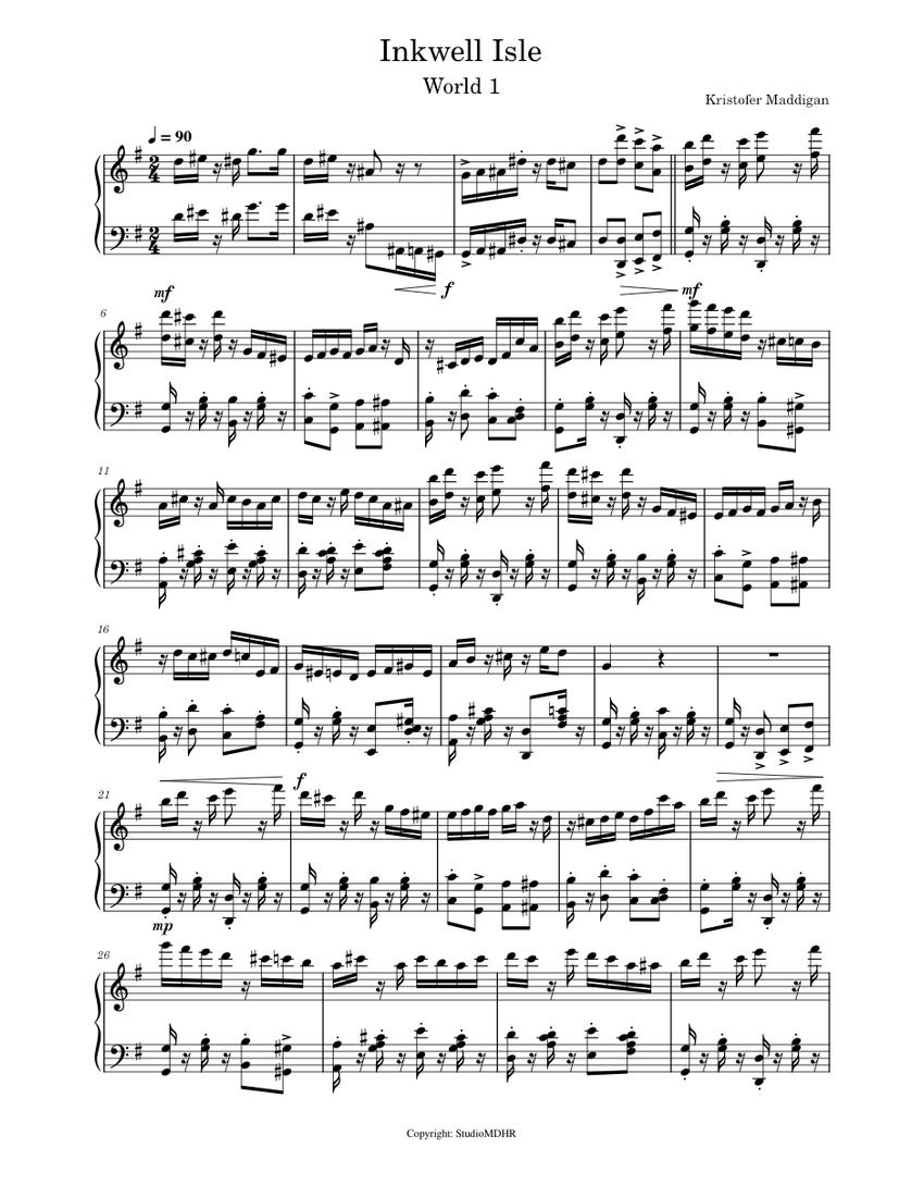 Inkwell_Isle Sheet music for Piano (Solo) | Musescore.com