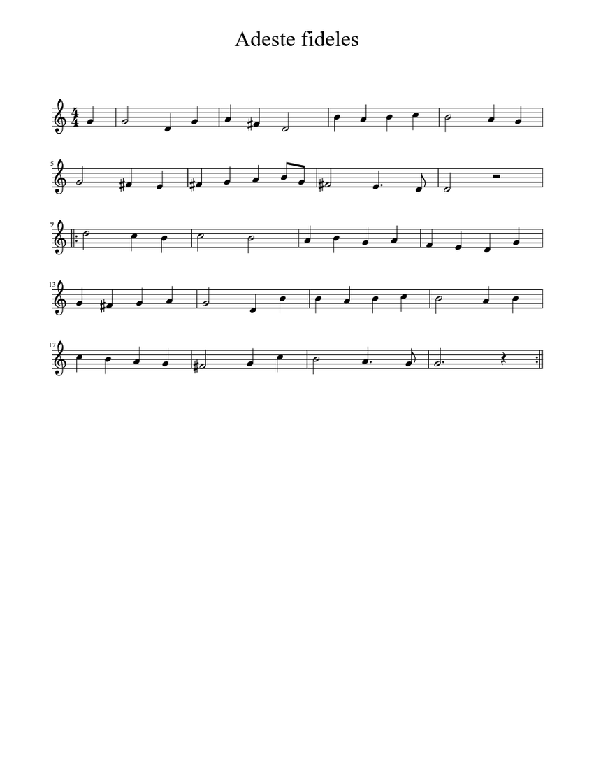 Adeste fideles Sheet music for Flute (Solo) | Musescore.com