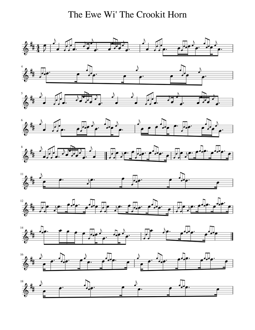 The Ewe Wi' The Crookit Horn Sheet music for Piano (Solo) | Musescore.com
