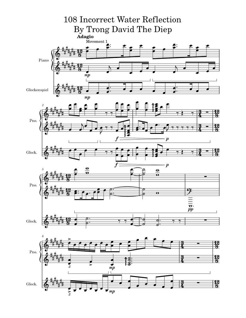 ( 108 ) Incorrect Water Reflection by Trong David The Diep Sheet music ...