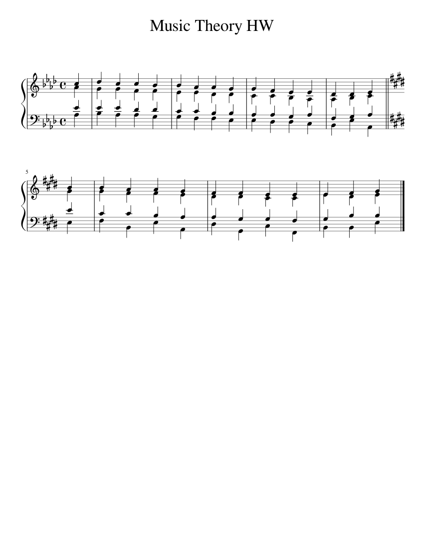 Music Theory HW Sheet music for Piano (Solo) | Musescore.com