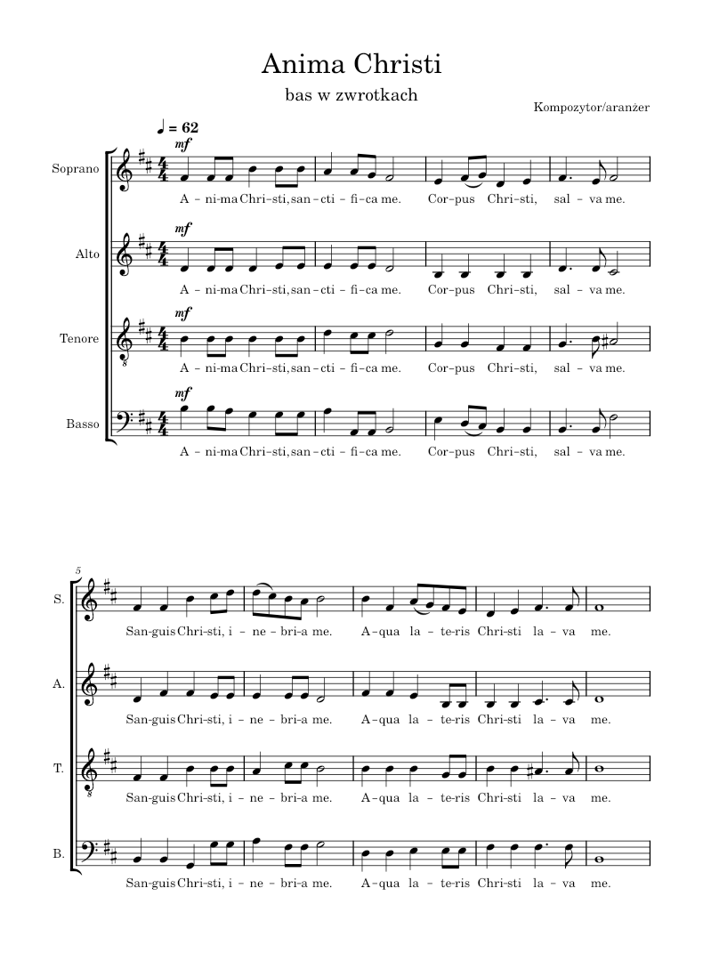 Anima Christi – Marco Frisina Anima Christi Sheet music for Synthesizer ...