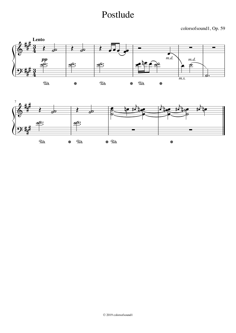 Postlude - Op. 59 Sheet music for Piano (Solo) | Musescore.com