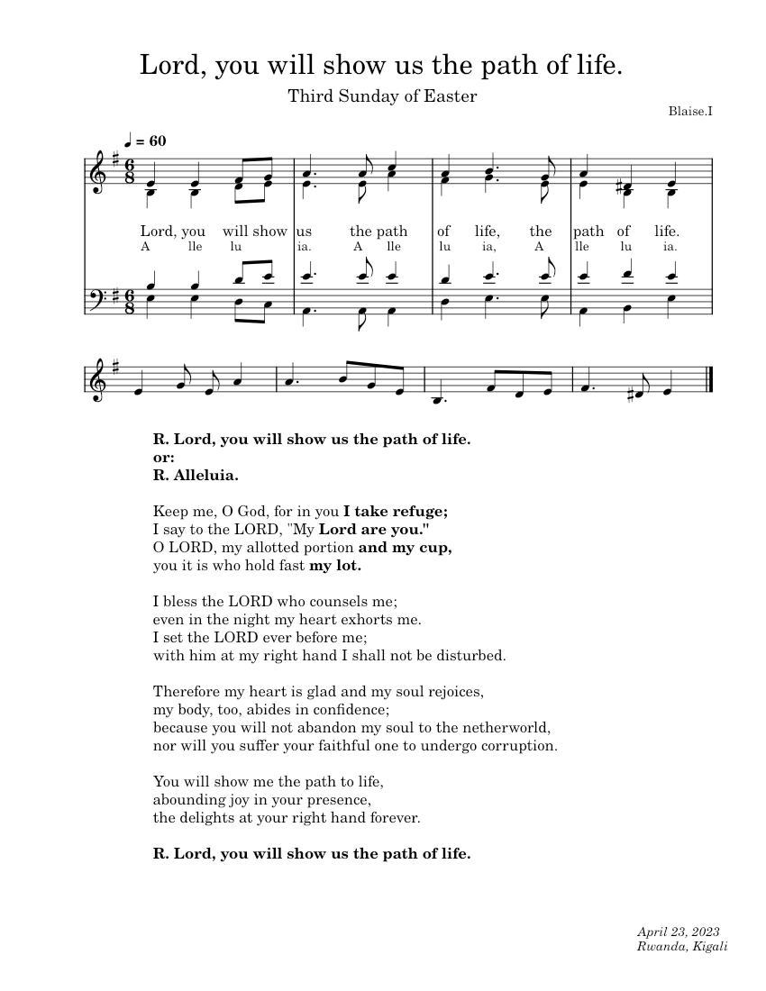 Lord, you will show us the path of life.mscx Sheet music for Piano ...