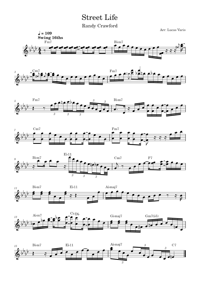 Street life – Randy Crawford Rhodes Solo (re-recorded version) Sheet ...