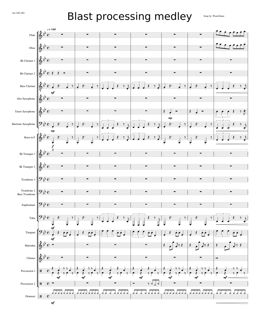 Blast_processing_medley Sheet music for Trombone, Euphonium, Tuba ...