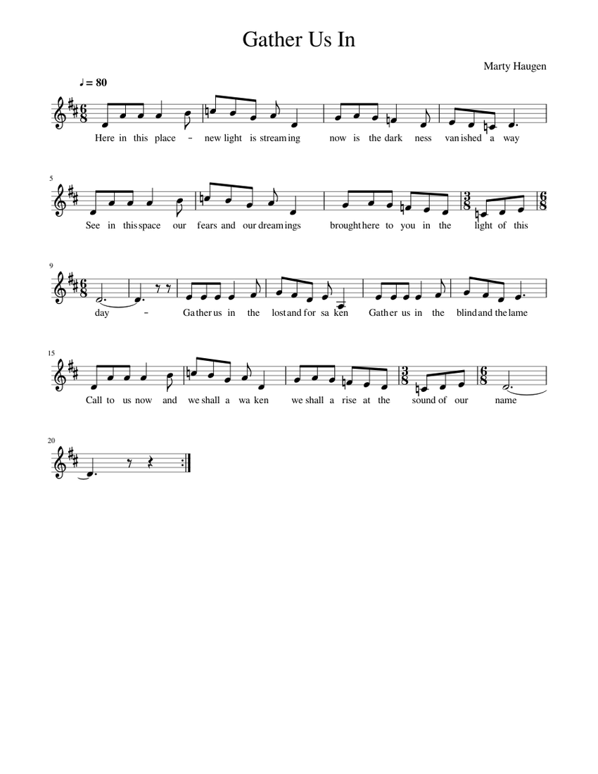 Gather Us In Sheet music for Oboe (Solo) | Download and print in PDF or ...