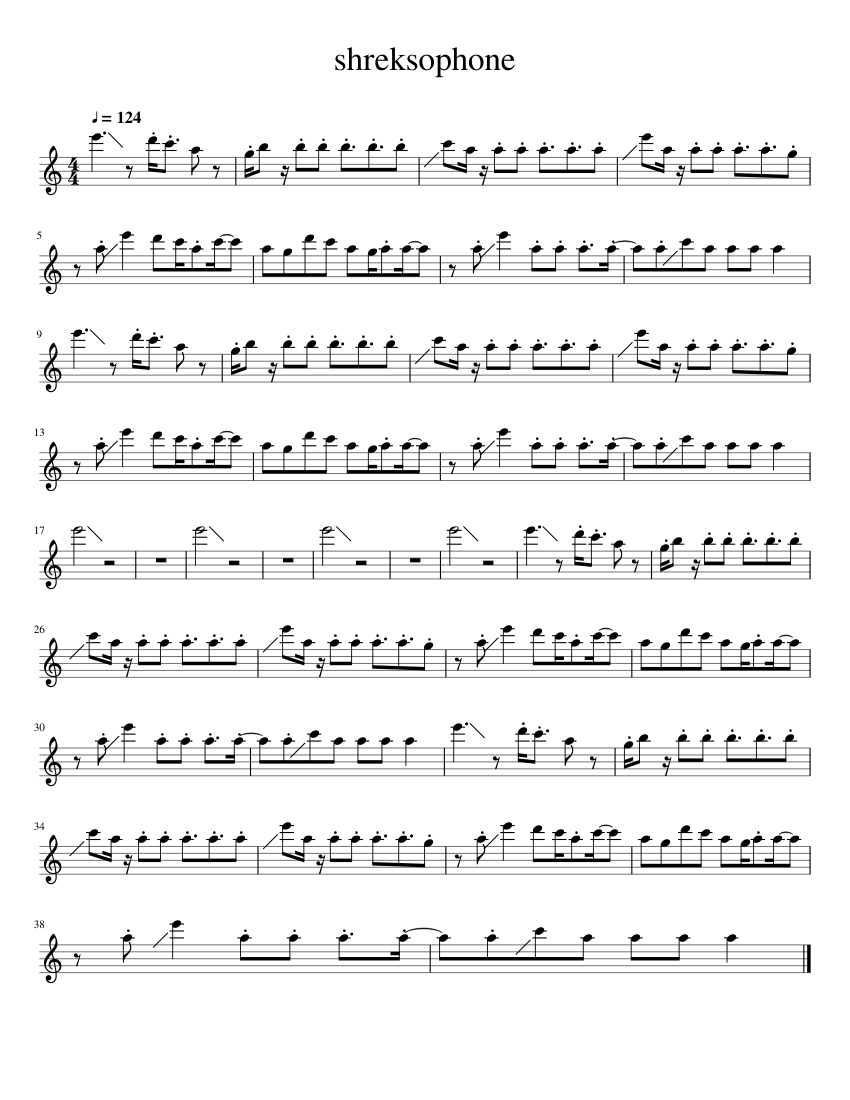 Shreksophone Sheet Music for Saxophone alto (Solo) | MuseScore.com
