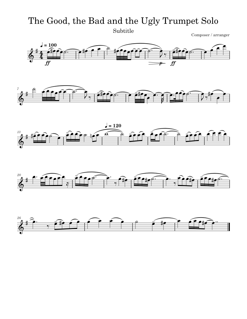 The Good, the Bad and the Ugly Trumpet Solo – Ennio Morricone The Good ...