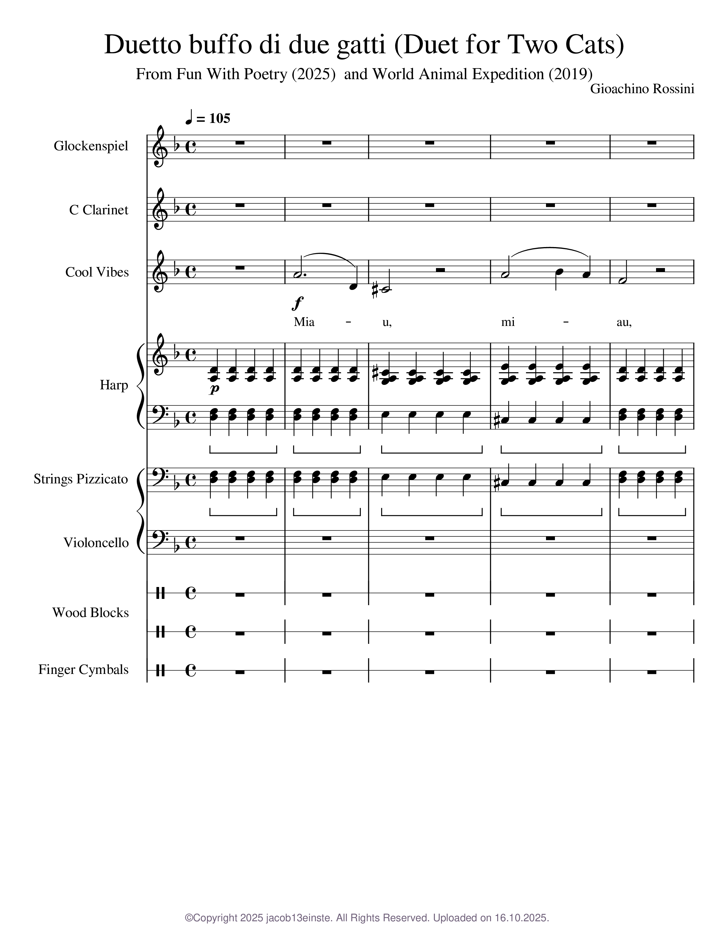 Duetto buffo di due gatti (Duet for Two Cats) - Gioachino Rossini Sheet ...