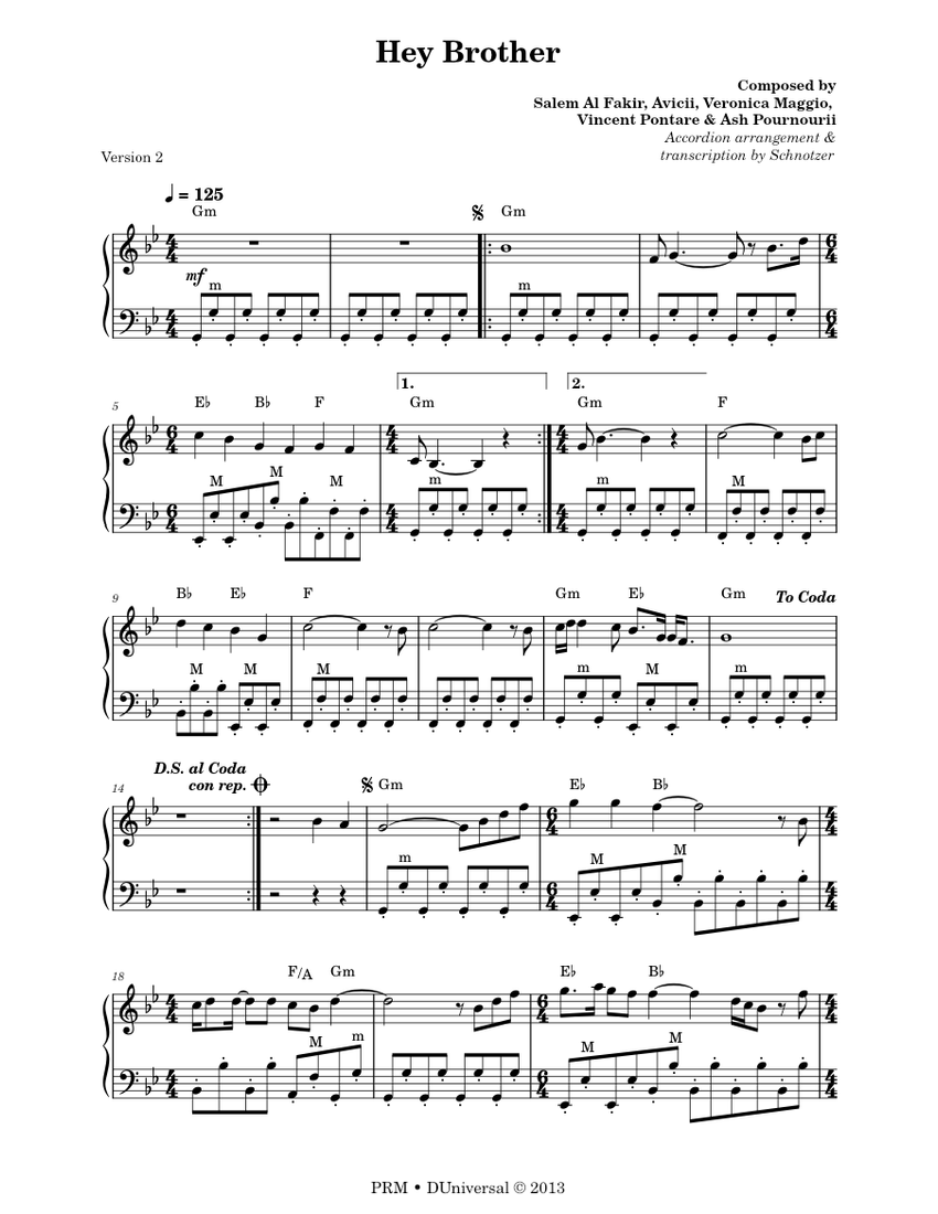 Hey Brother – Avicii - piano tutorial