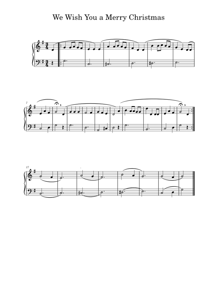We wish you a merry christmas – Misc Christmas Sheet music for Piano ...