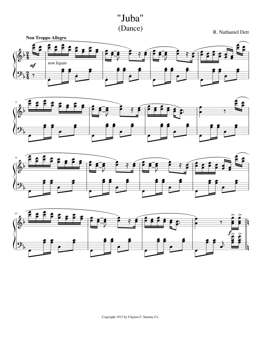 Juba (1913) Sheet Music for Piano (Solo) | MuseScore.com
