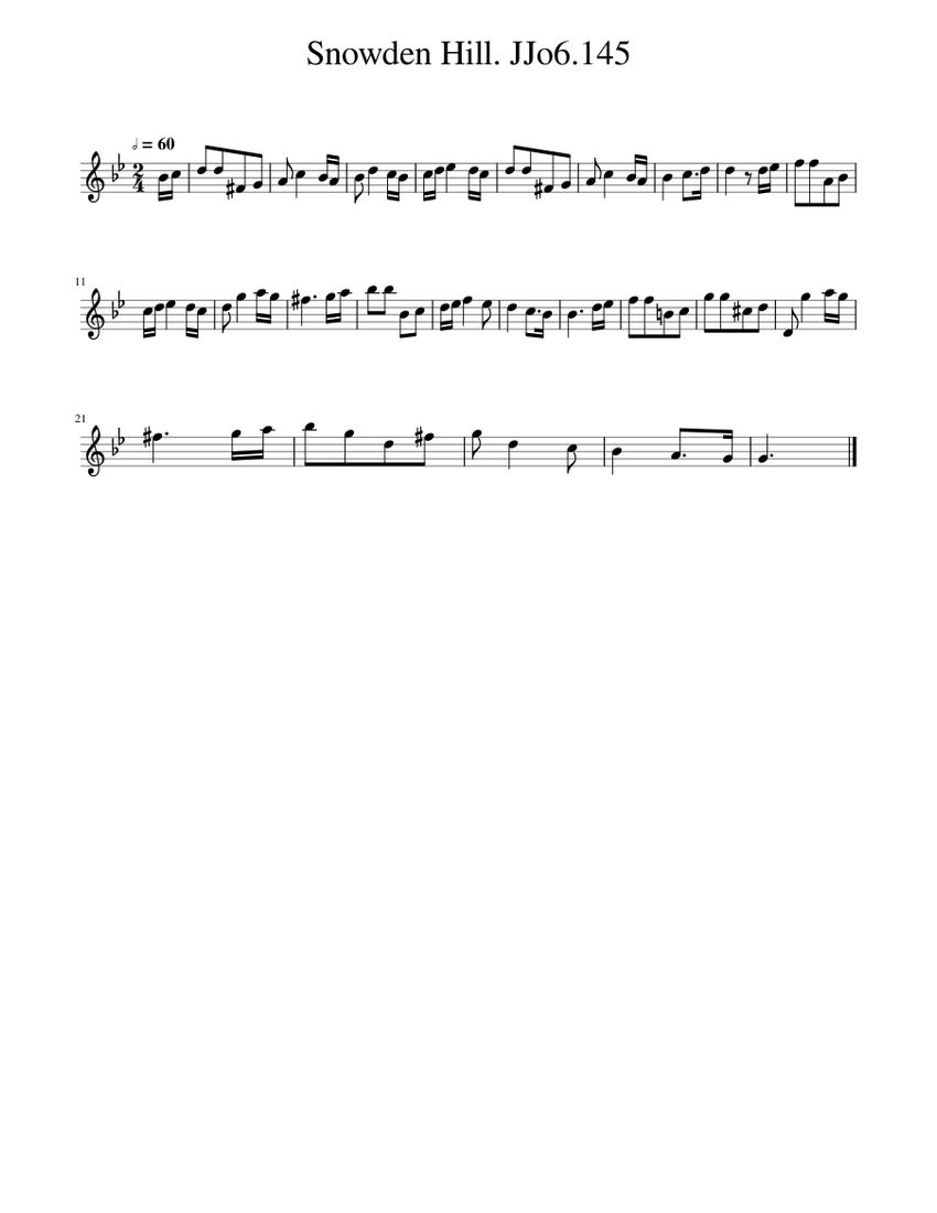 Snowden Hill. JJo6.145 Sheet music for Piano (Solo) | Musescore.com