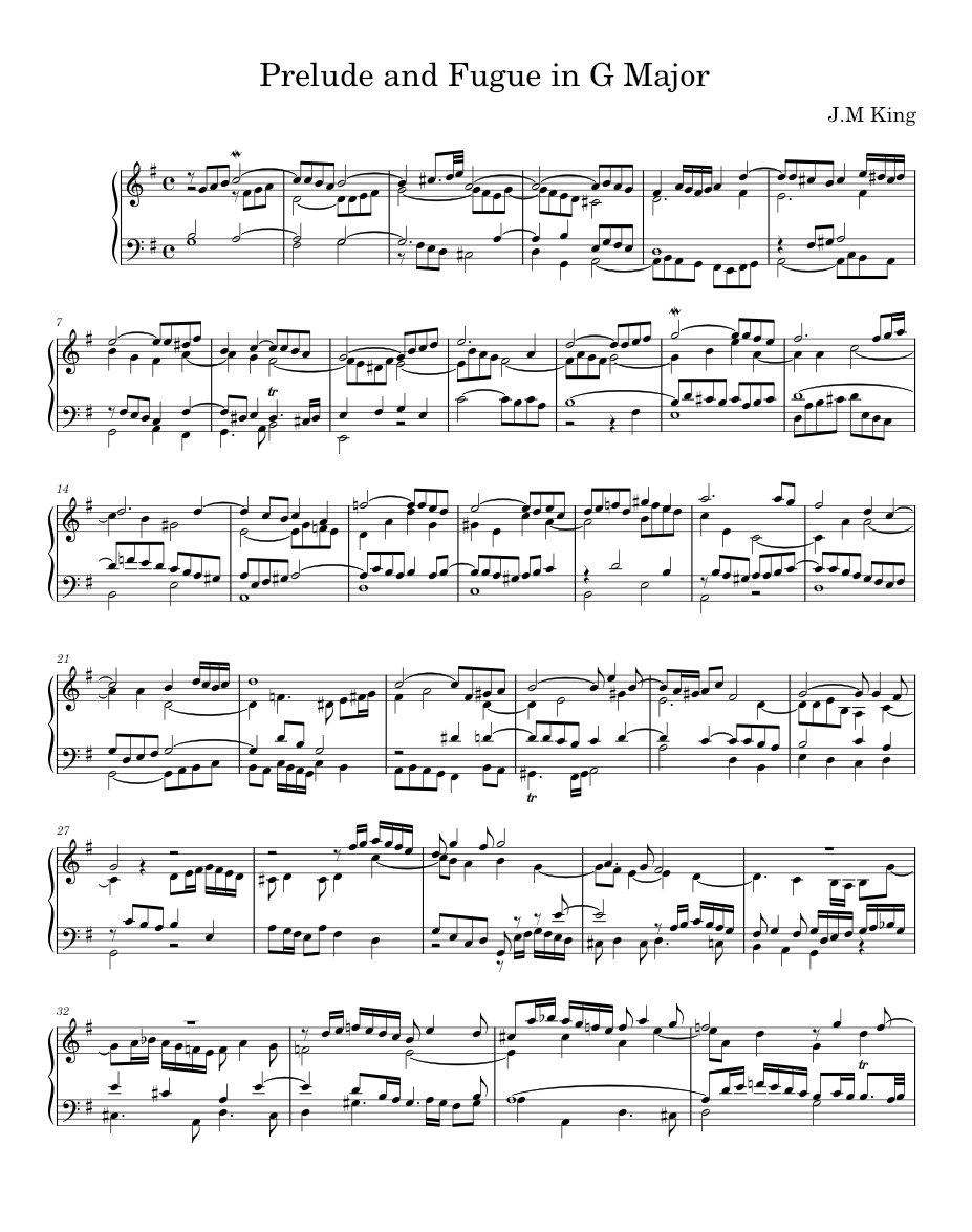 Prelude and Fugue in G Major Sheet music for Piano (Solo) | Musescore.com