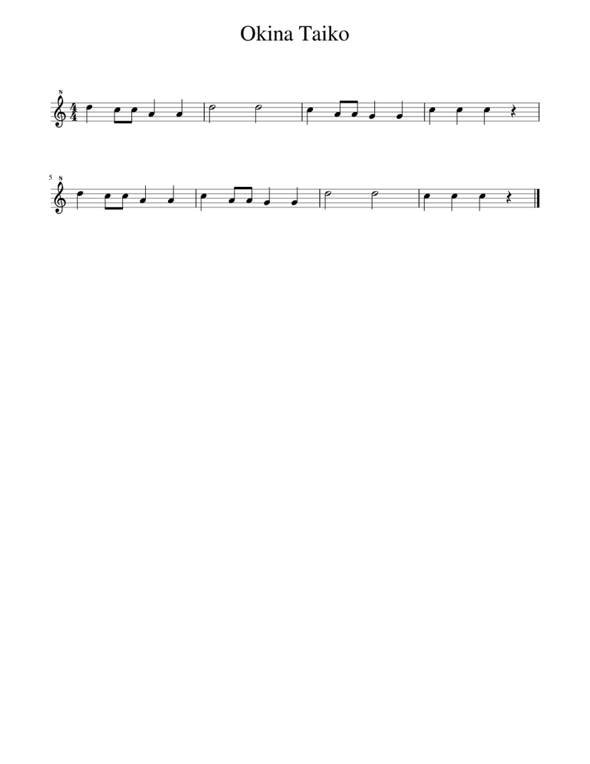 Okinan Taiko Sheet music for Recorder (Solo) | Musescore.com