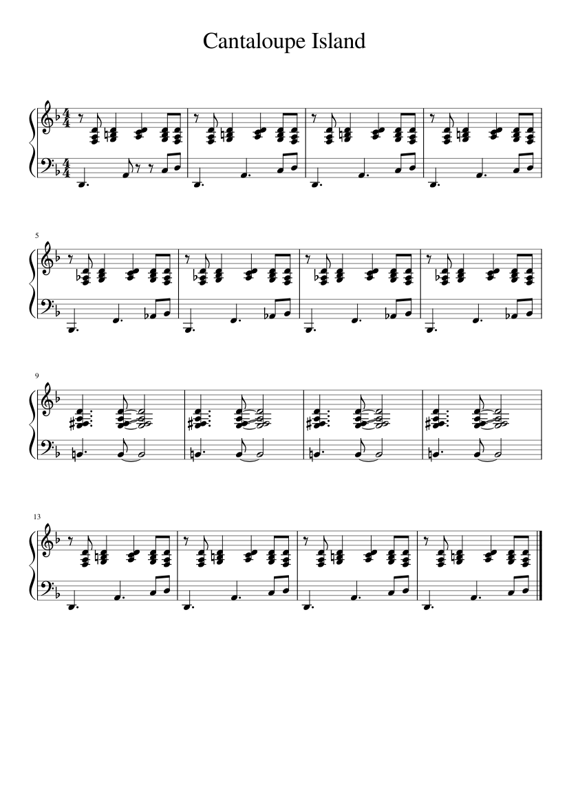 Cantaloupe island Sheet music for Piano (Solo) Easy | Musescore.com