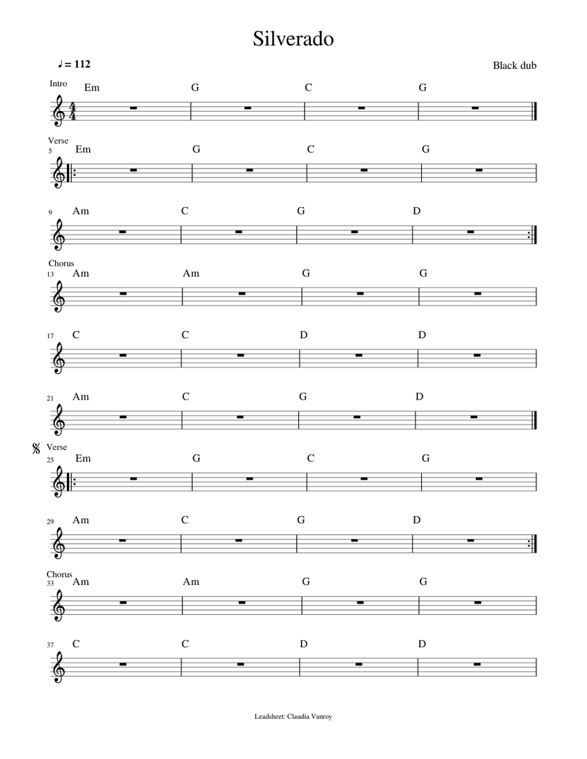SIlverado black dub Sheet music for Piano (Solo) Easy | Musescore.com