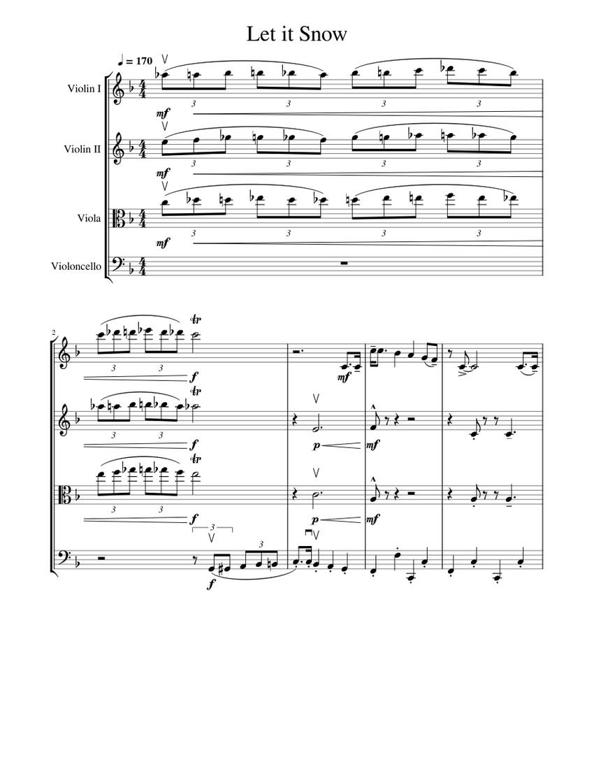 Let it snow – Frank Sinatra Let it Snow Sheet music for Violin, Viola ...
