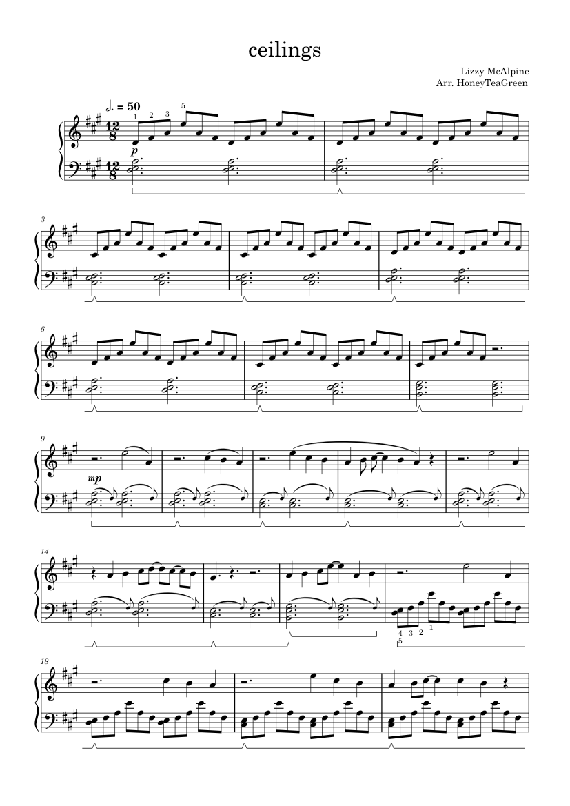 Ceilings Piano Sheet Music
