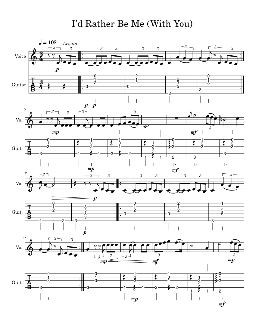 I'd Rather Be Me (With You) – Rebecca Sugar I'd Rather be me With you ...