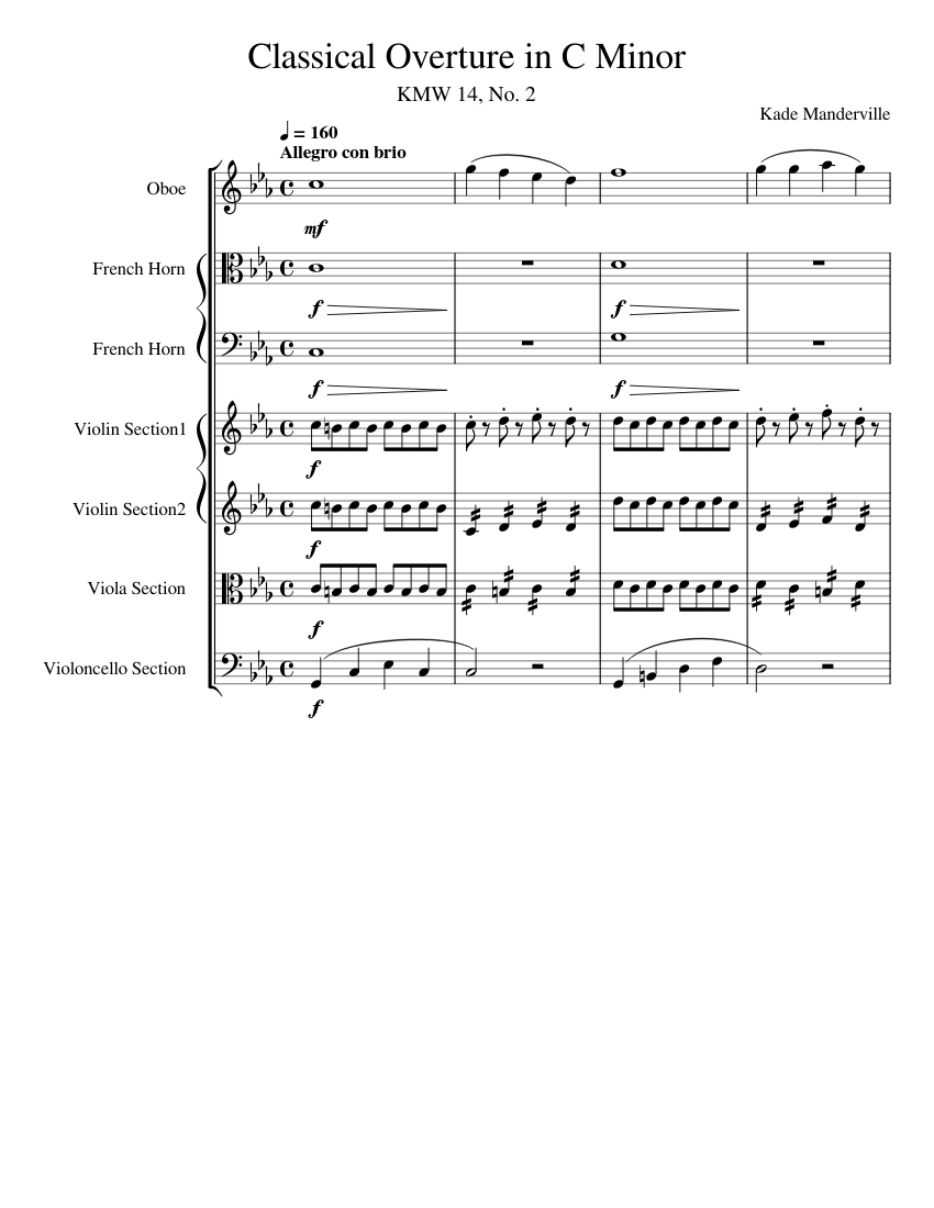 Classical Overture in C Minor (Original Composition) Sheet music for ...