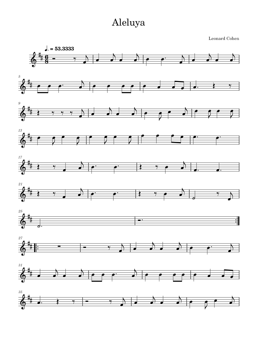 Aleluya Sheet music for Violin (Solo) | Musescore.com
