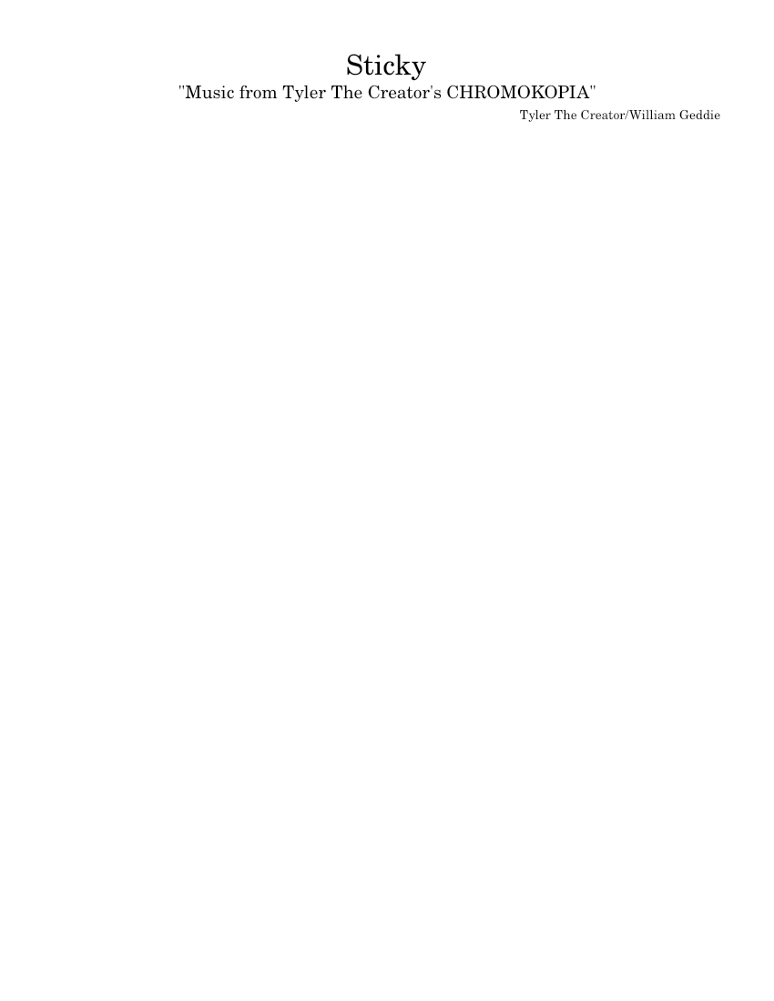 Sticky - Tyler The Creator Sheet music for Trombone, Tuba, Flute, Saxophone alto & more ...