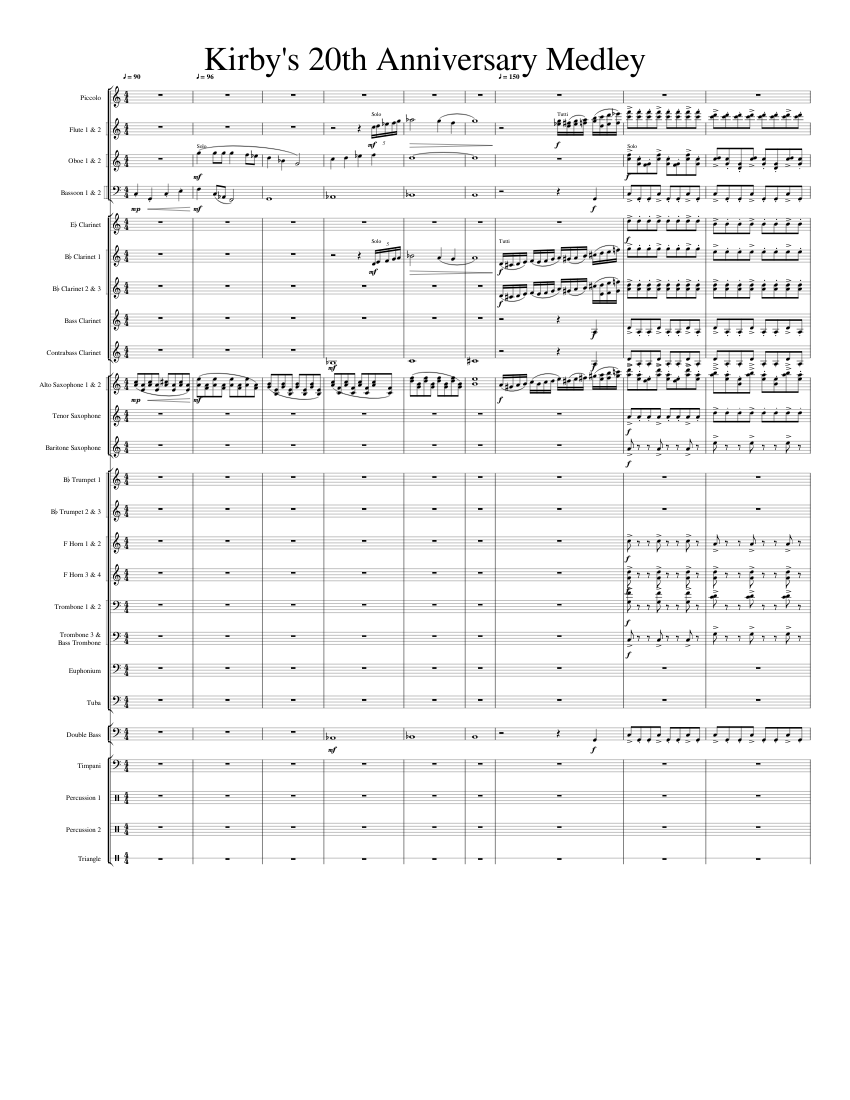 Kirby's 20th Anniversary Medley Sheet music for Trombone, Euphonium ...