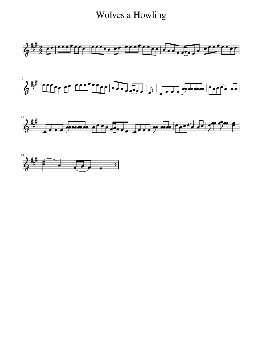Wolves a Howling Sheet music for Piano (Solo) Easy | Musescore.com