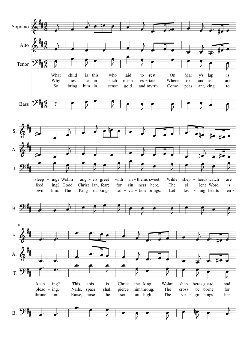What Child Is This Sheet music for Bass guitar (Solo) | Musescore.com