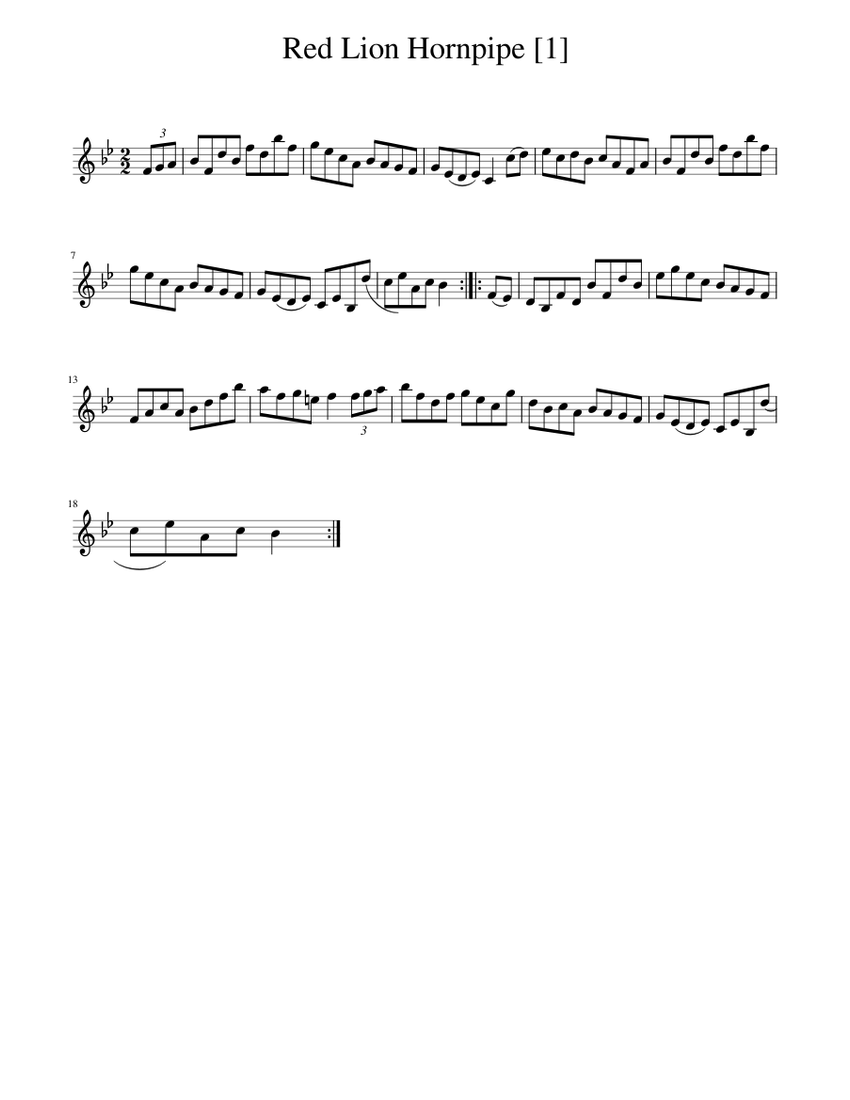 Red Lion Hornpipe Sheet music for Piano (Solo) Easy | Musescore.com
