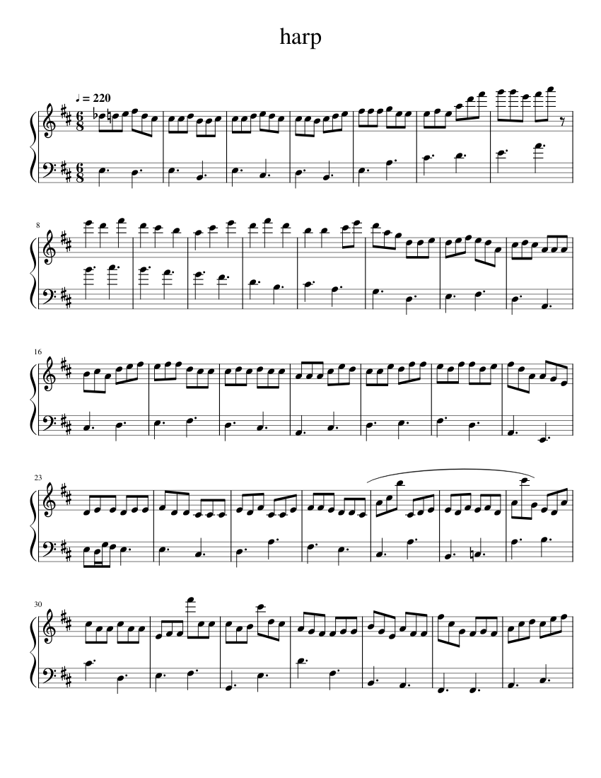 Harp Sheet music for Harp (Solo) | Musescore.com