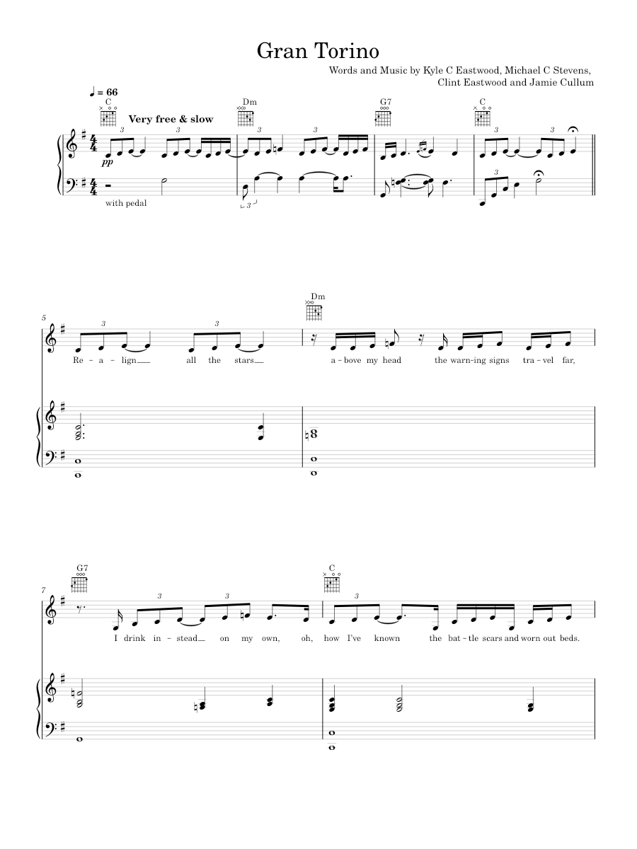 Play Official version of Gran torino Sheet Music by Jamie Cullum for ...
