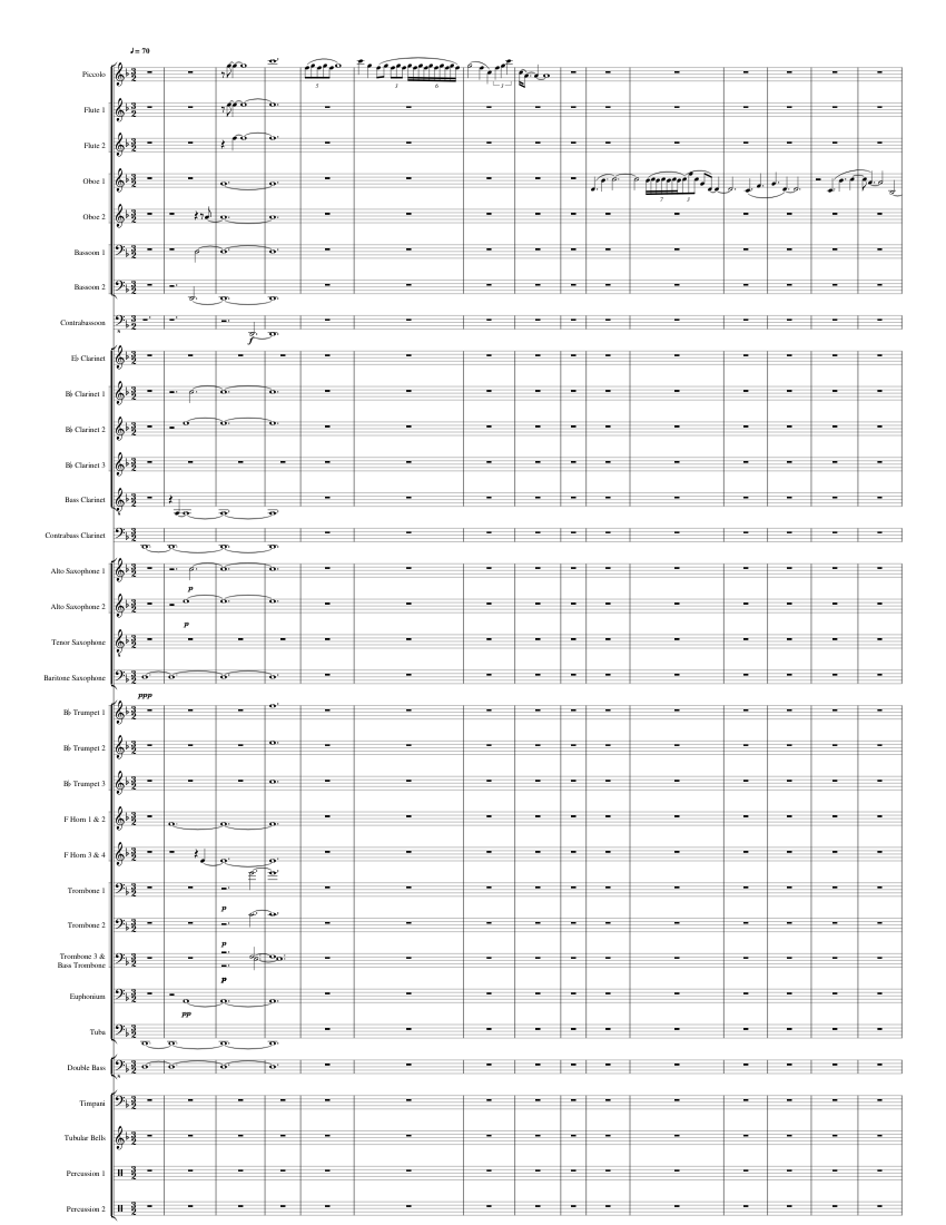 Andante for Symphonic Wind Ensemble Sheet music for Trombone, Euphonium, Tuba, Flute piccolo ...
