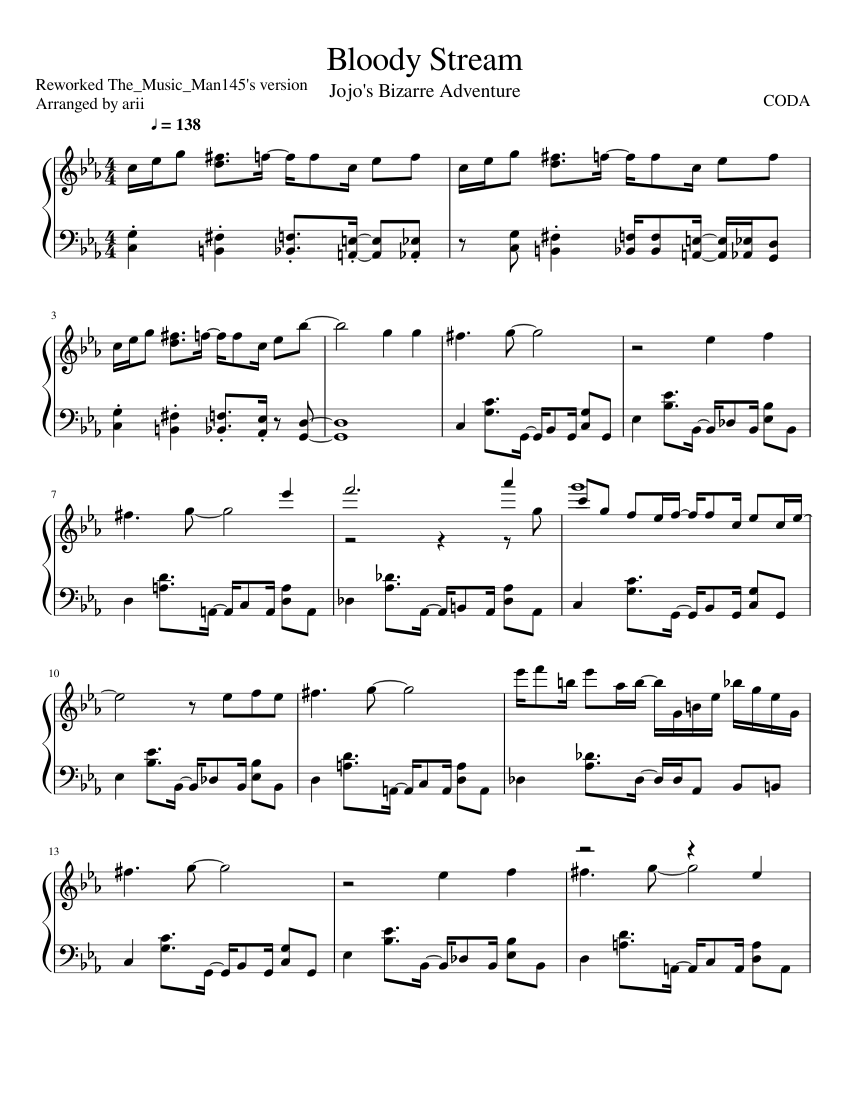 Bloody Stream (Redux Piano) Sheet music for Piano (Solo) | Musescore.com