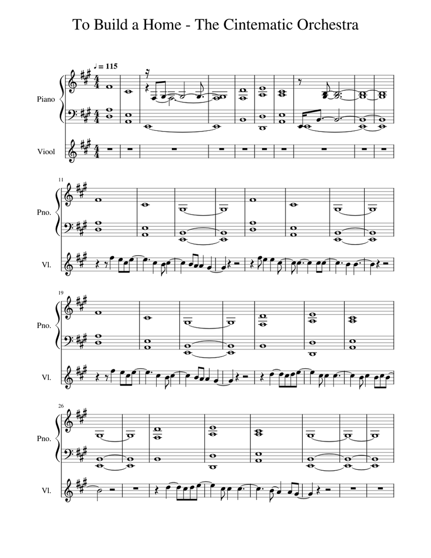 To Build a Home - The Cintematic Orchestra Sheet music for Piano ...